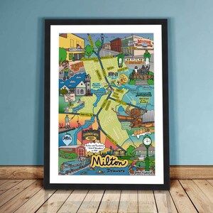 Map of Milton, Delaware, Delaware Map (customization and Framing ...