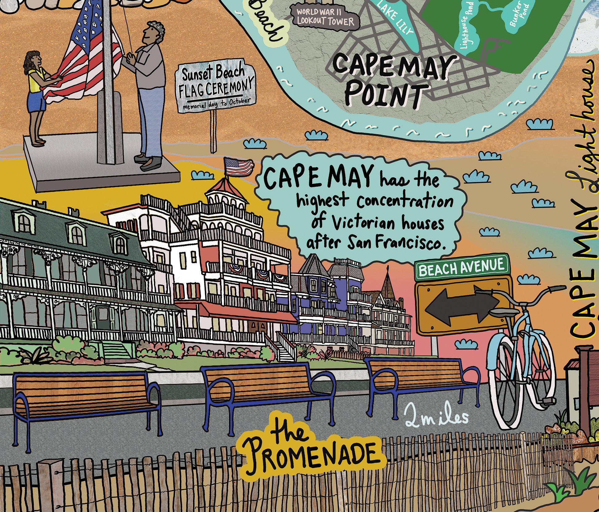 Map of Cape May, New Jersey, Cape May, Beach Town, NJ Beaches ...