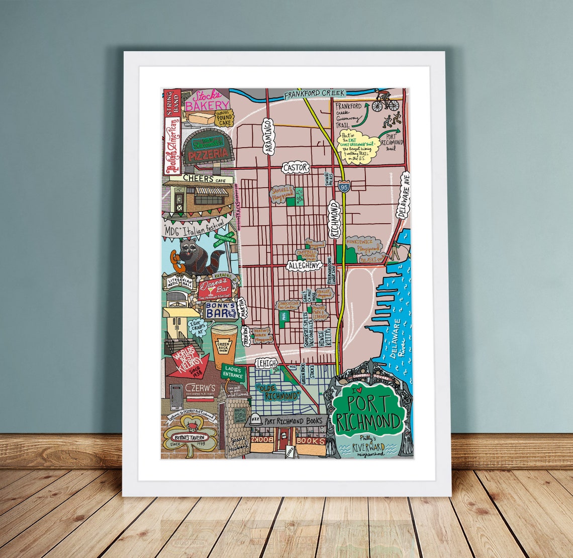 Map of Port Richmond. Philadelphia. Philly Neighborhood Map, Philly Art ...