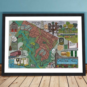 Map of Chestnut Hill, Philadelphia, Philly Neighborhood Map, Philly Art ...