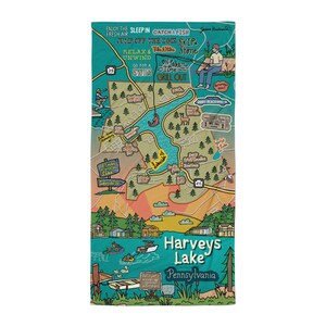 Harveys Lake, PA Beach Towel, Map Art - Etsy