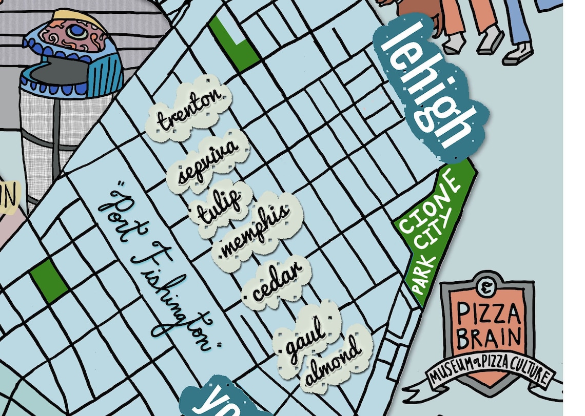 Map of Fishtown Philadelphia Philly Neighborhood Map Philly - Etsy