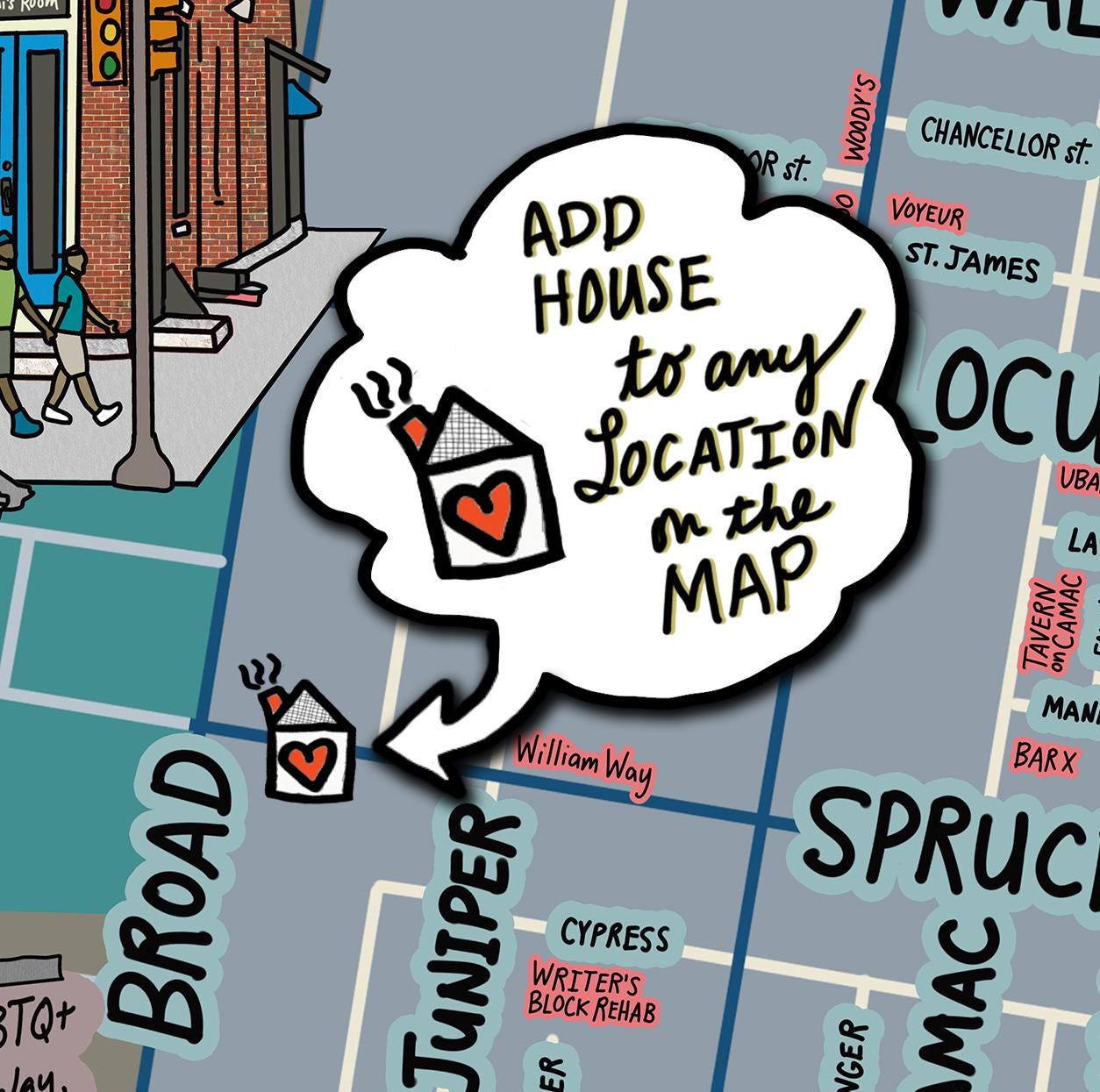 Map of the Philly Gayborhood, Philadelphia, Philly Neighborhood Map ...