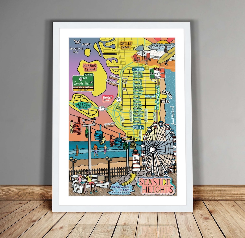 Map of Seaside Heights, New Jersey,sic, Beach Town, NJ Beaches ...