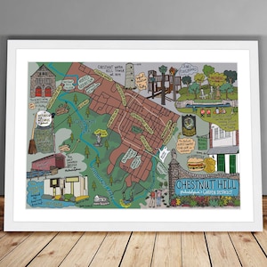 Map of Chestnut Hill, Philadelphia, Philly Neighborhood Map, Philly Art ...