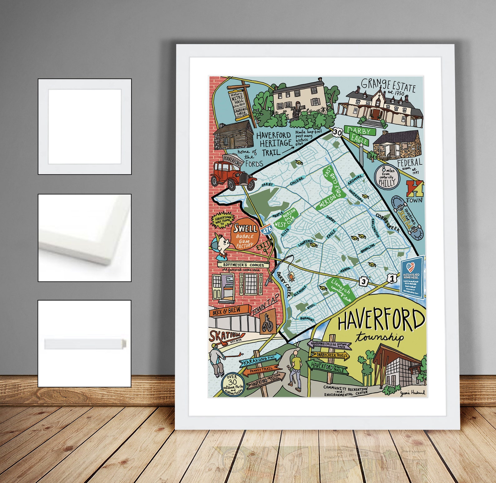 Map of Haverford Township Pennsylvania Philly Art Map Art - Etsy