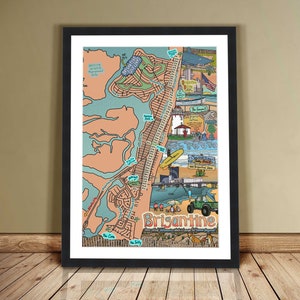 Map of Brigantine, New Jersey, Beach Town, NJ Beaches (customization ...