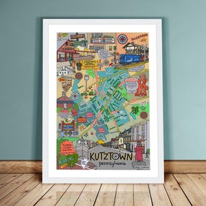 Map of Kutztown, PA, Berks County, Kutztown University (customization ...