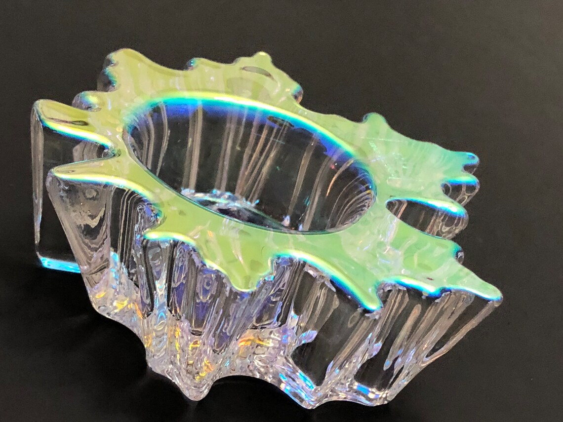 Simon Designs Iridescent Crystal Maple Leaf Votive Candle Holder - Etsy
