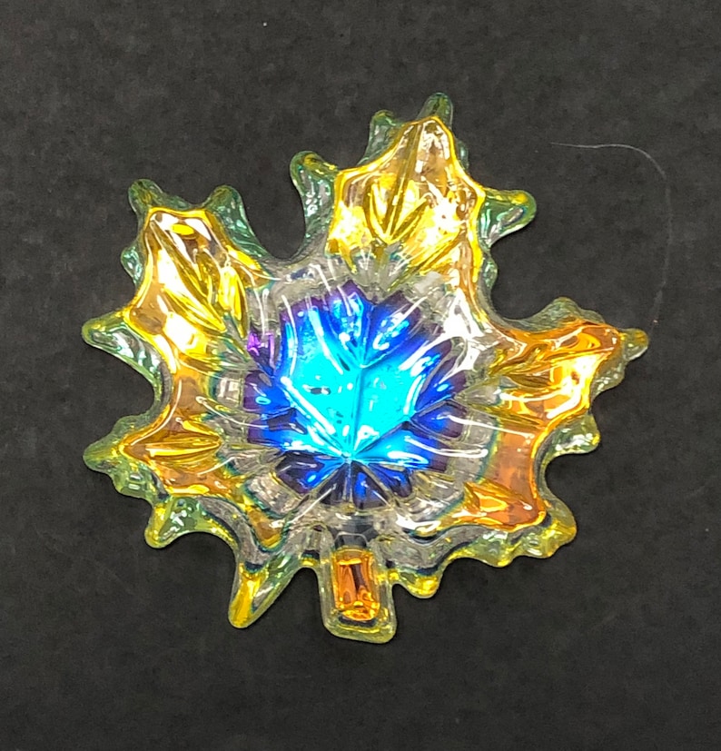 Simon Designs Crystal Iridescent Maple Leaf Candle Holder, Votive ...