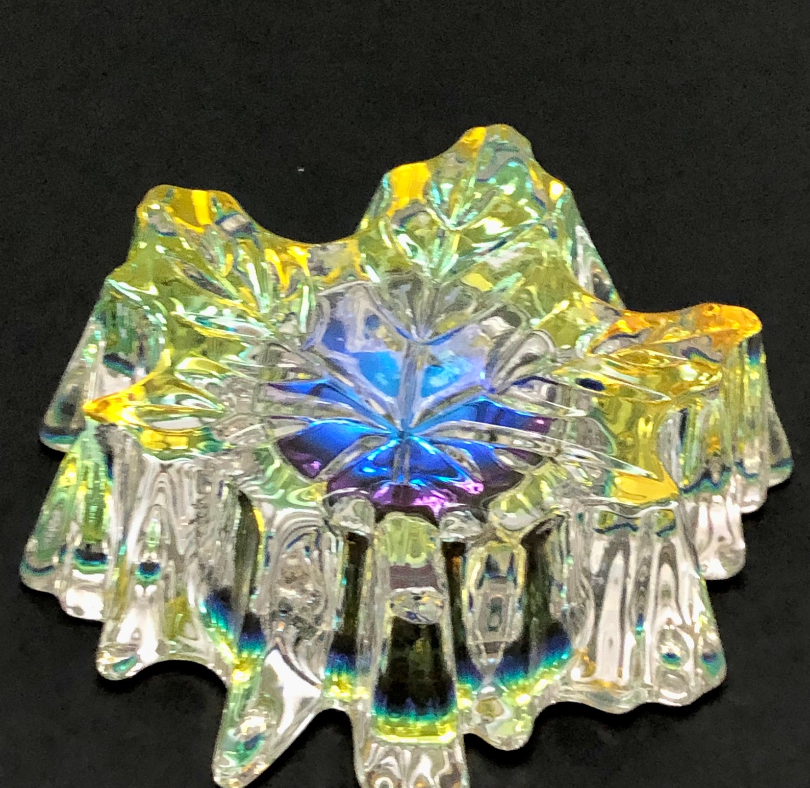 Simon Designs Iridescent Crystal Maple Leaf Votive Candle Holder - Etsy