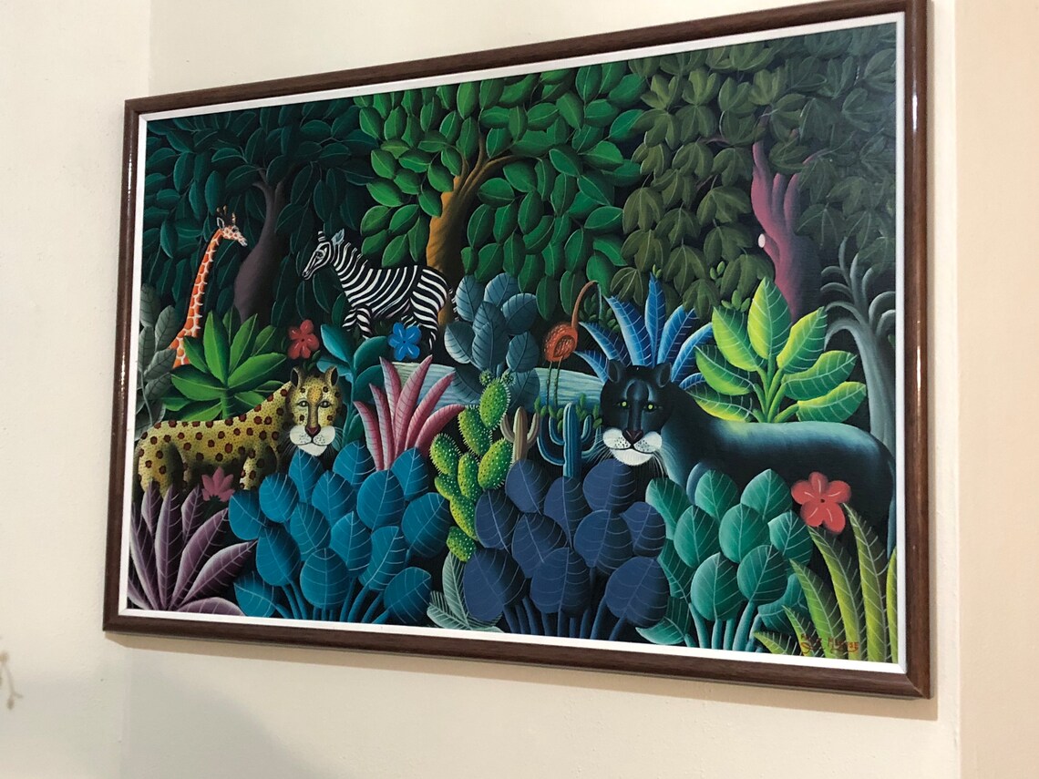 Original Oil Painting, Haitian Artist Fritz Merise, Contemporary, Vivid ...