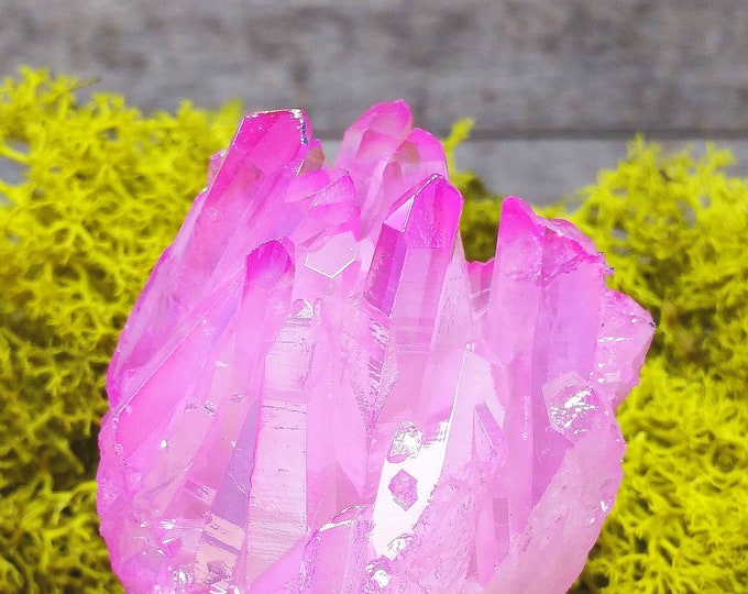 Pink Flame Aura Crystal Quartz Cluster 1080.72 - Etsy