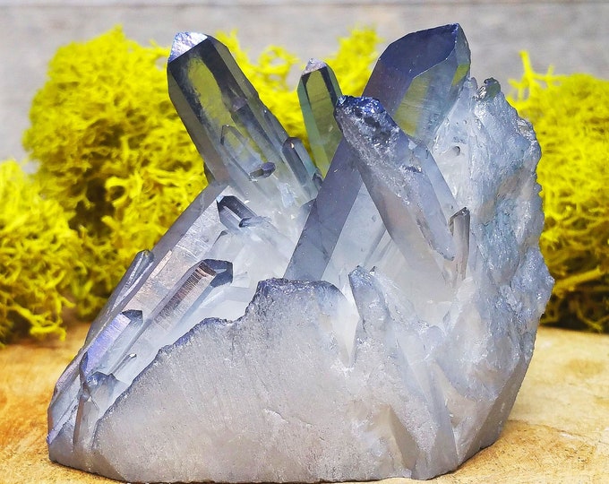 Blue Titanium Aura Crystal Cluster Perfect for Healing Grids and ...