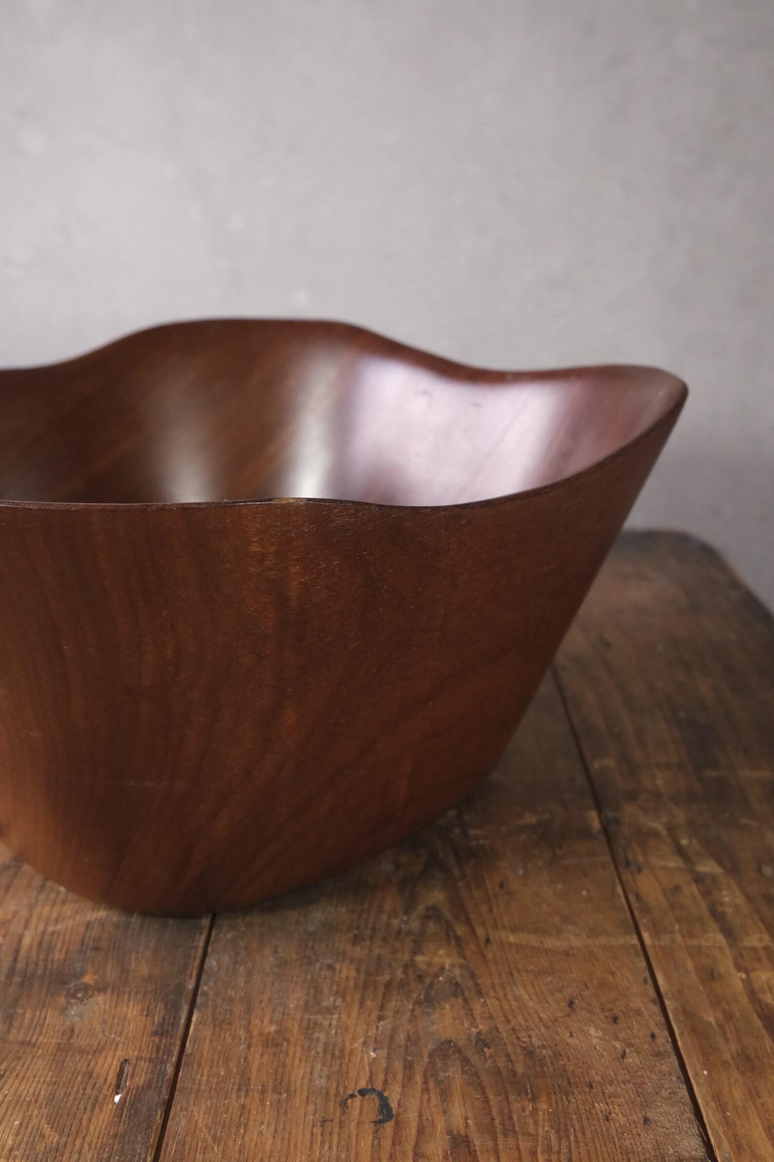 Teak Bowl / Mid-century Modern Solid Teak Sculptural Bowl / - Etsy UK