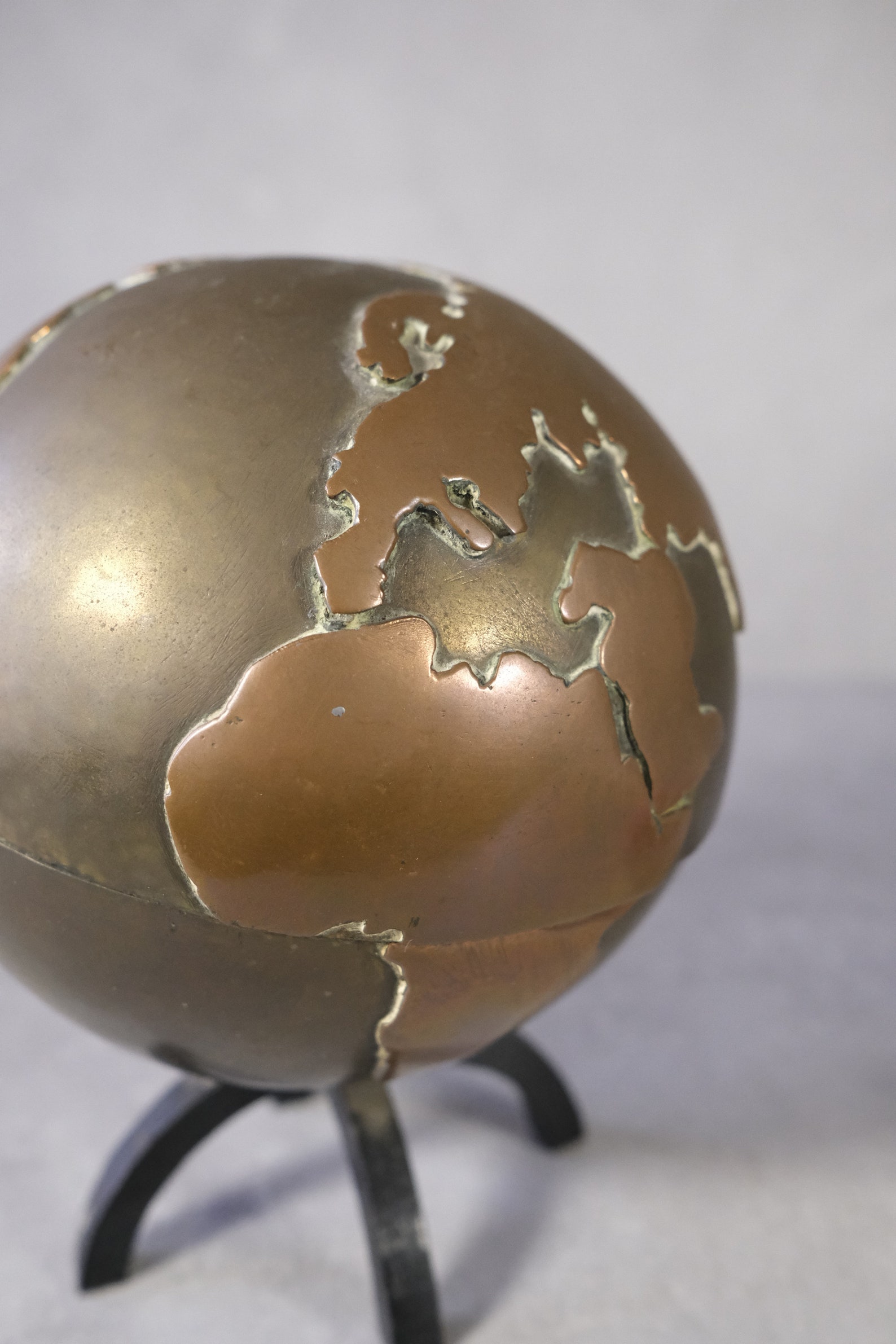 Copper & Brass World Globe on a Steel Base / French Mid - Etsy