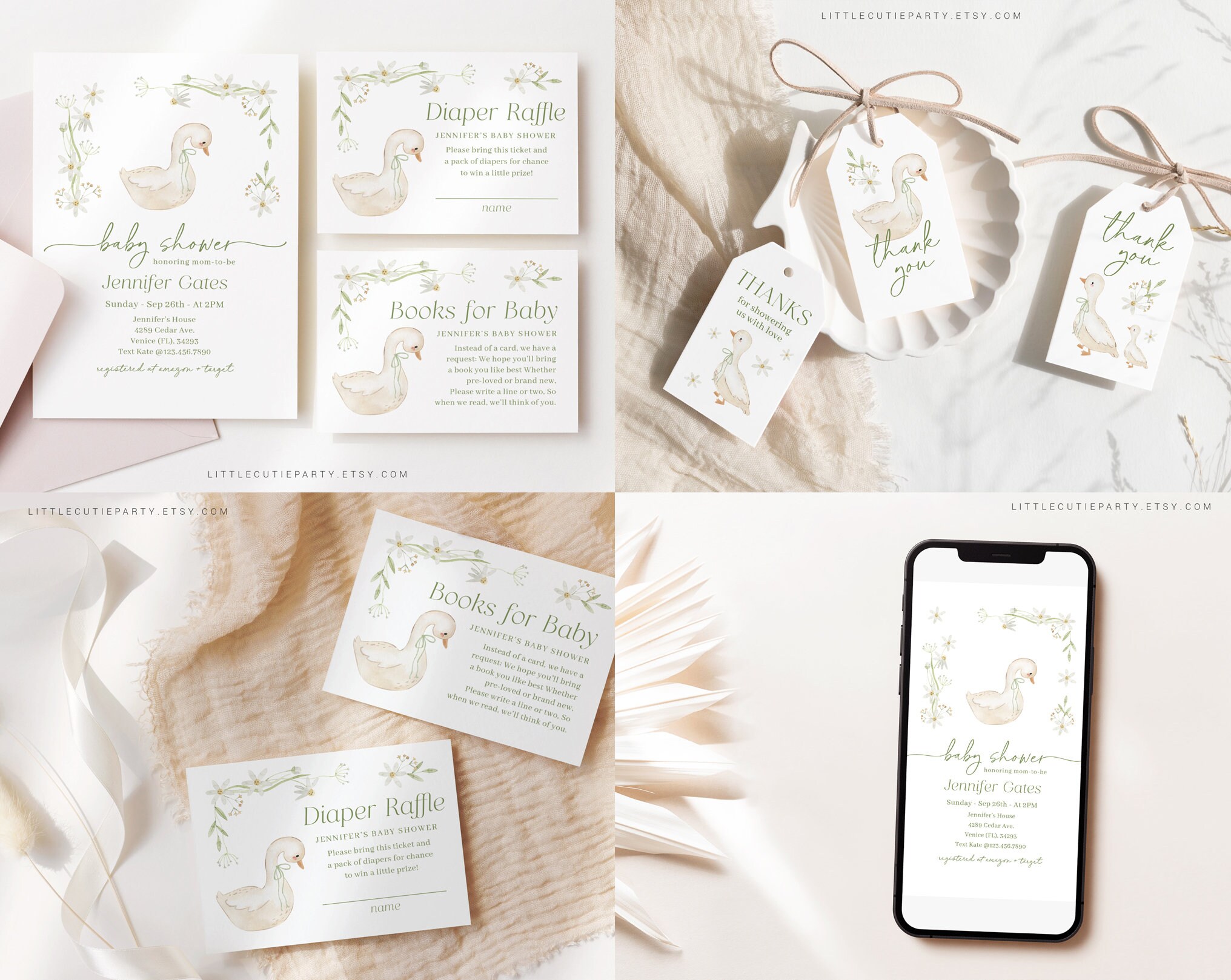 Editable Goose Baby Shower Bundle, Little Goose Baby Shower With Games ...