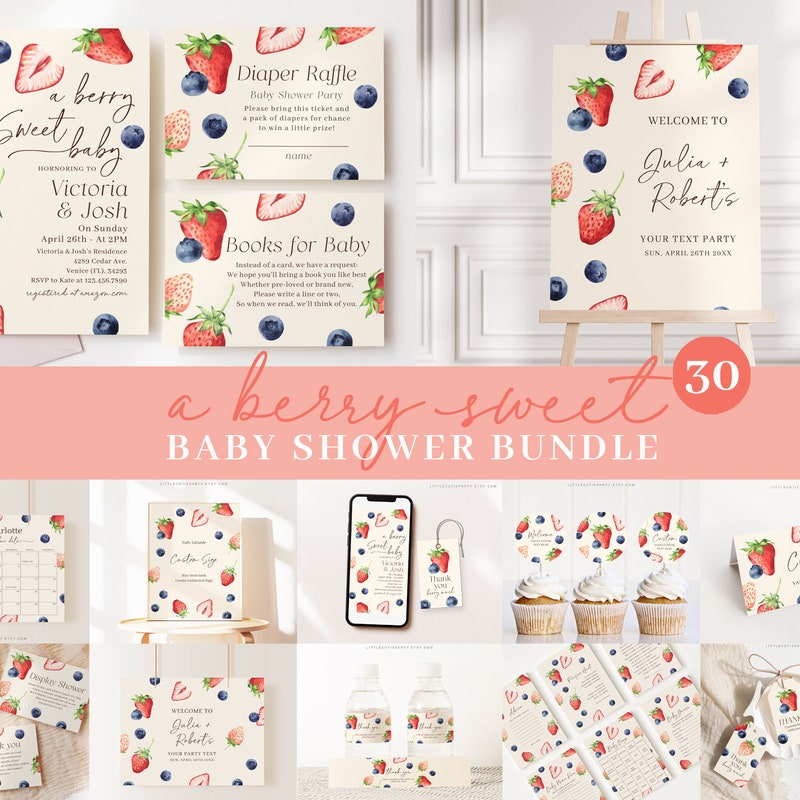 Berry Sweet Baby Shower Invitations - Etsy