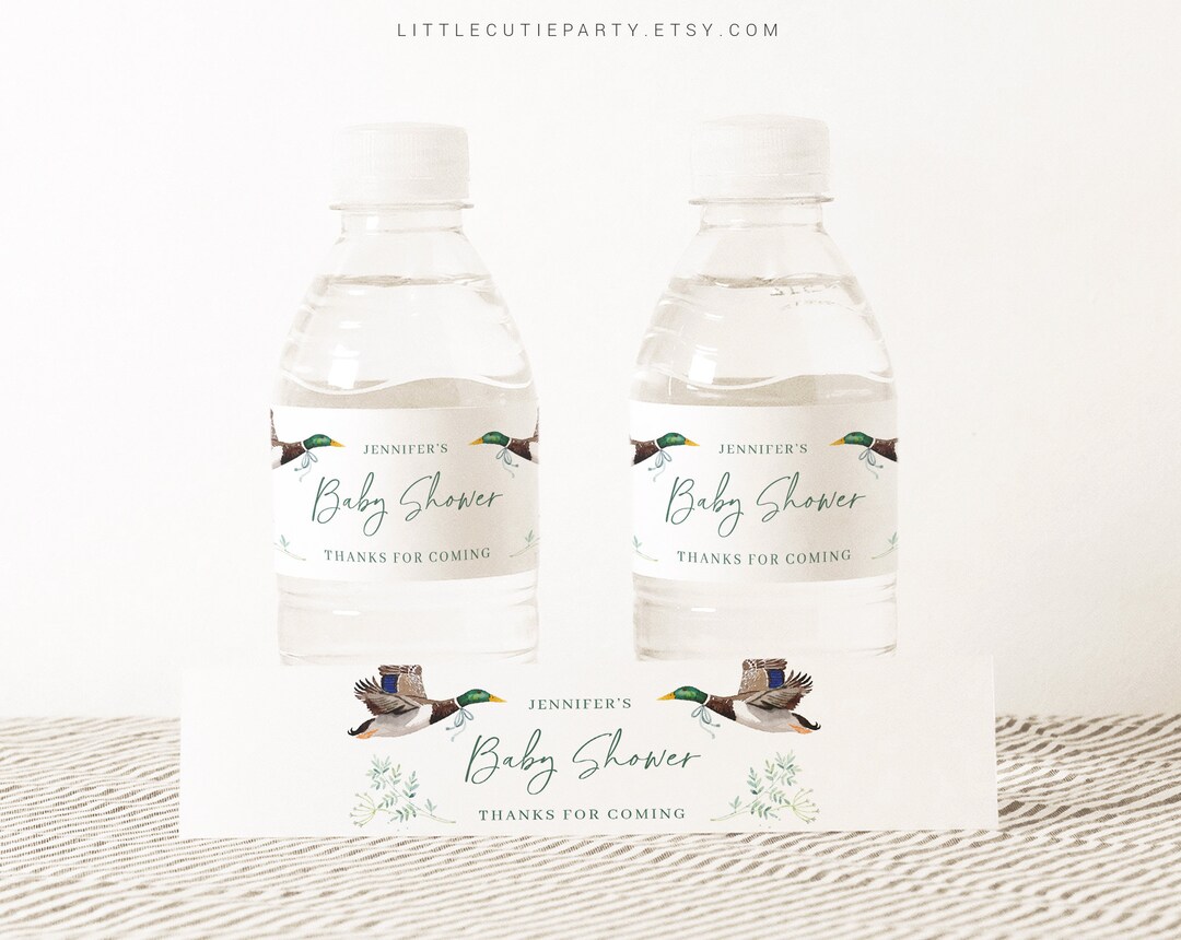 Editable Mallard Water Bottle Labels Duck Bottle Labels Baby - Etsy