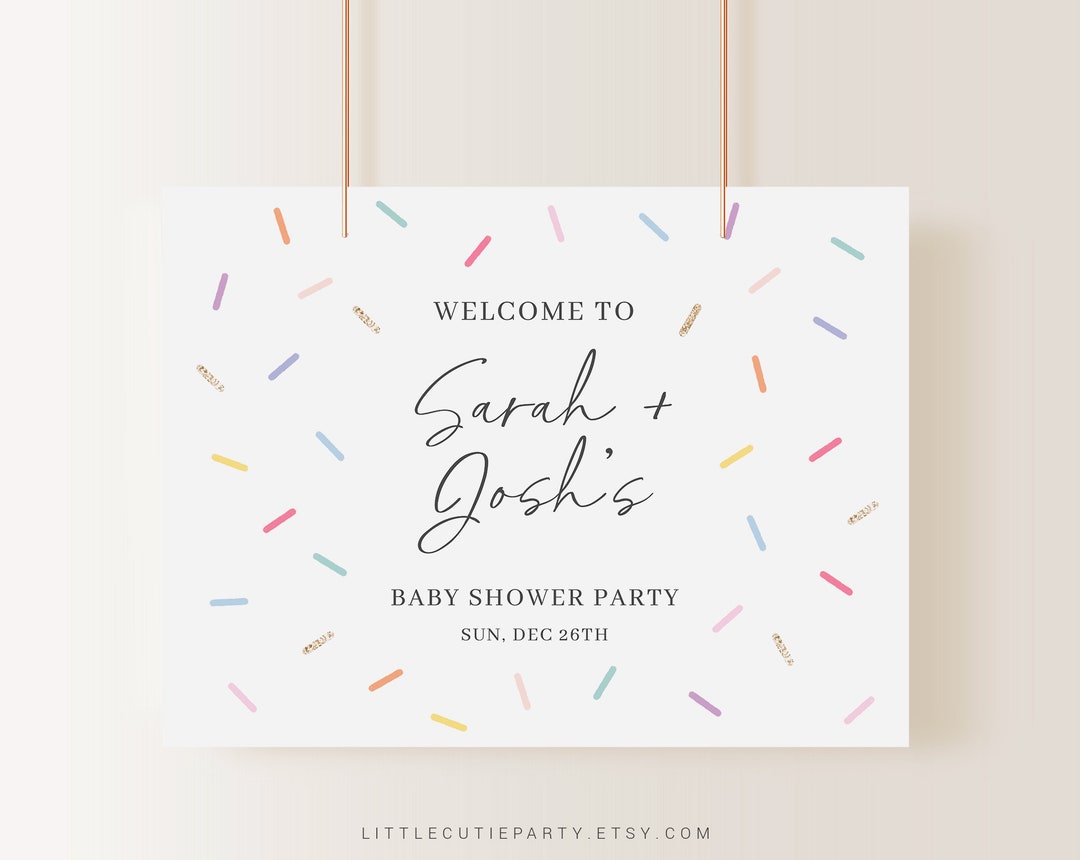 Editable Baby Sprinkle Backdrop, Sprinkles Party Welcome Sign, Banner ...