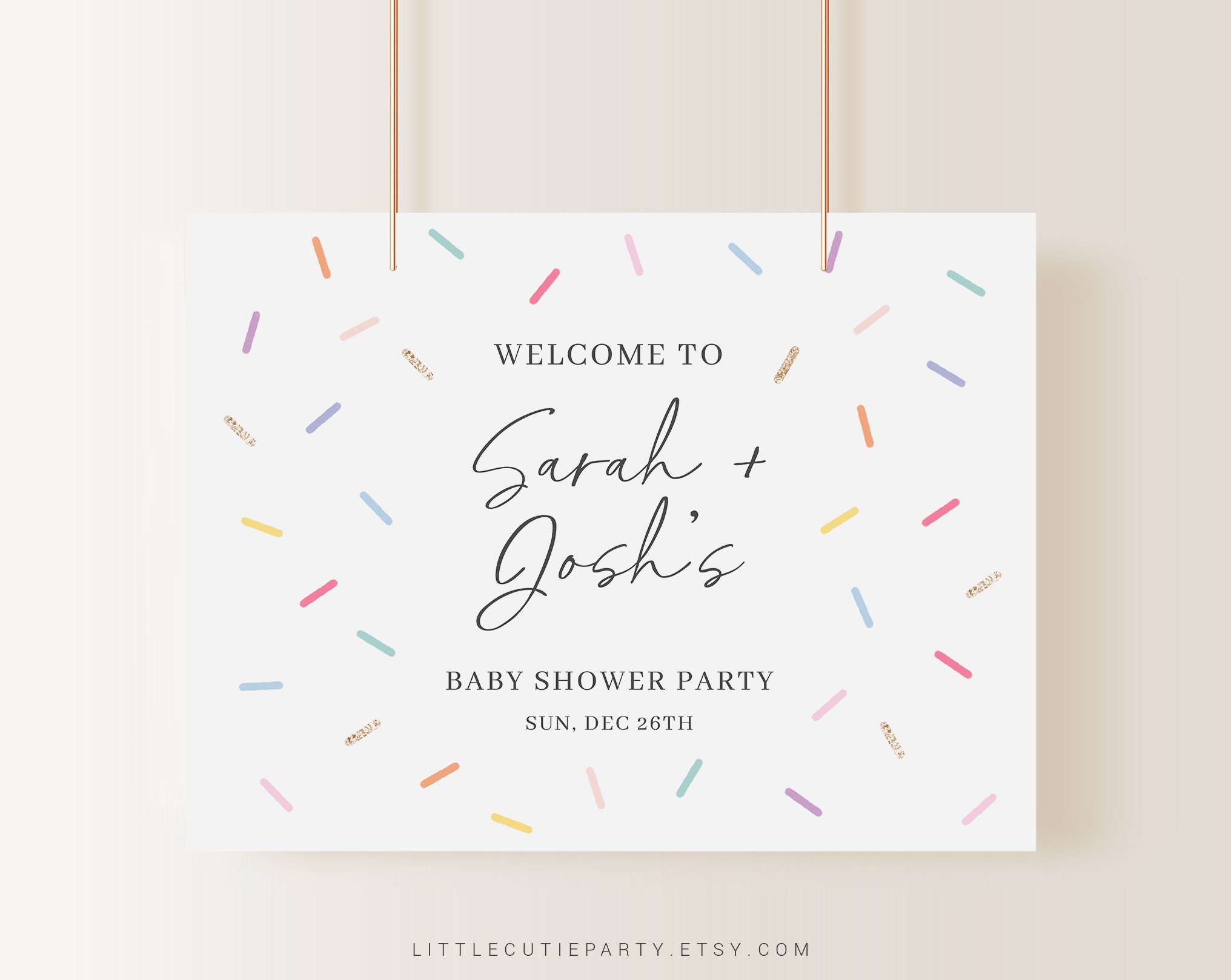 Editable Baby Sprinkle Backdrop, Sprinkles Party Welcome Sign, Banner ...