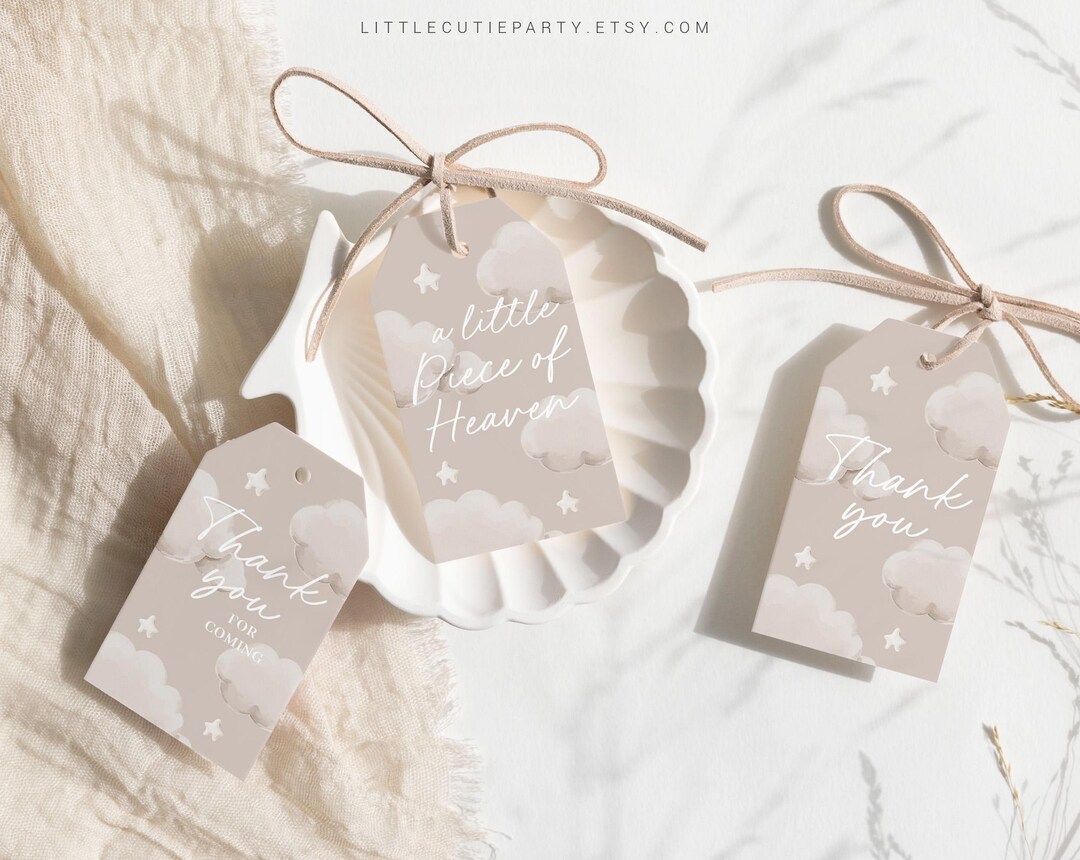 Editable A Little Piece of Heaven Favors, Thank You Favor Tag, Thank ...