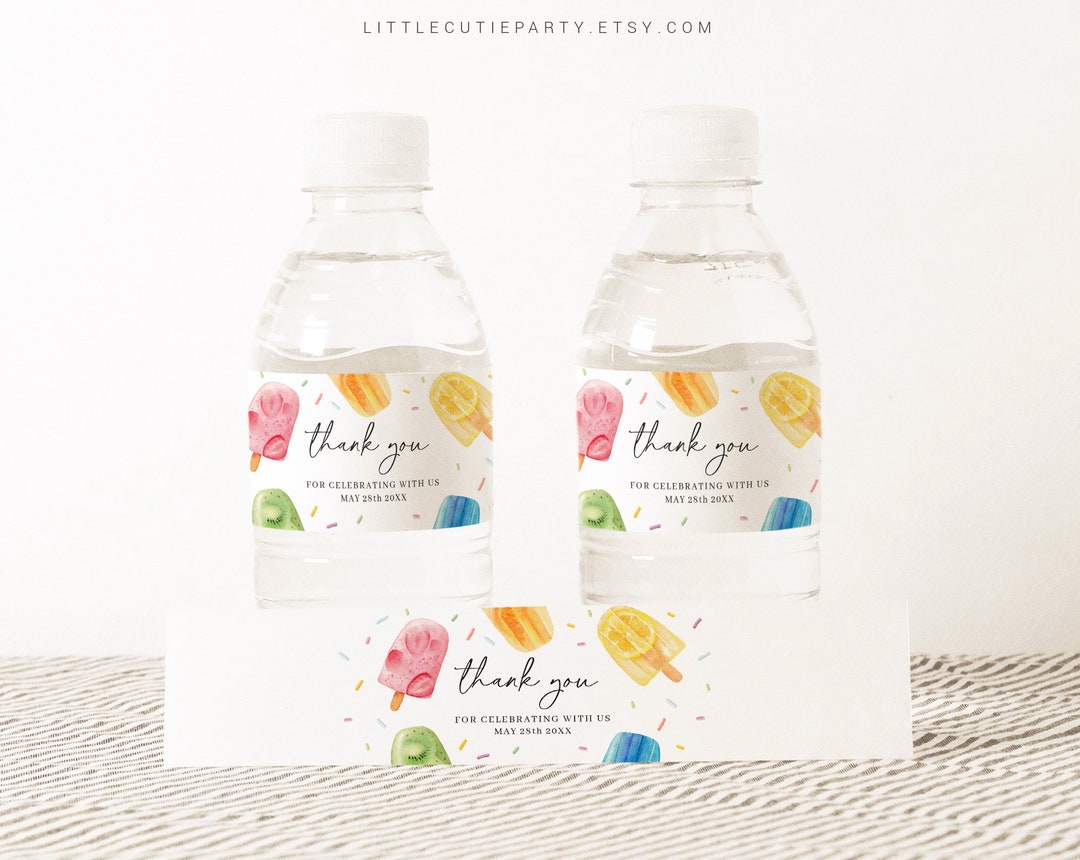 Editable Popsicles Water Bottle Labels, Bottle Label for Ready to Pop ...