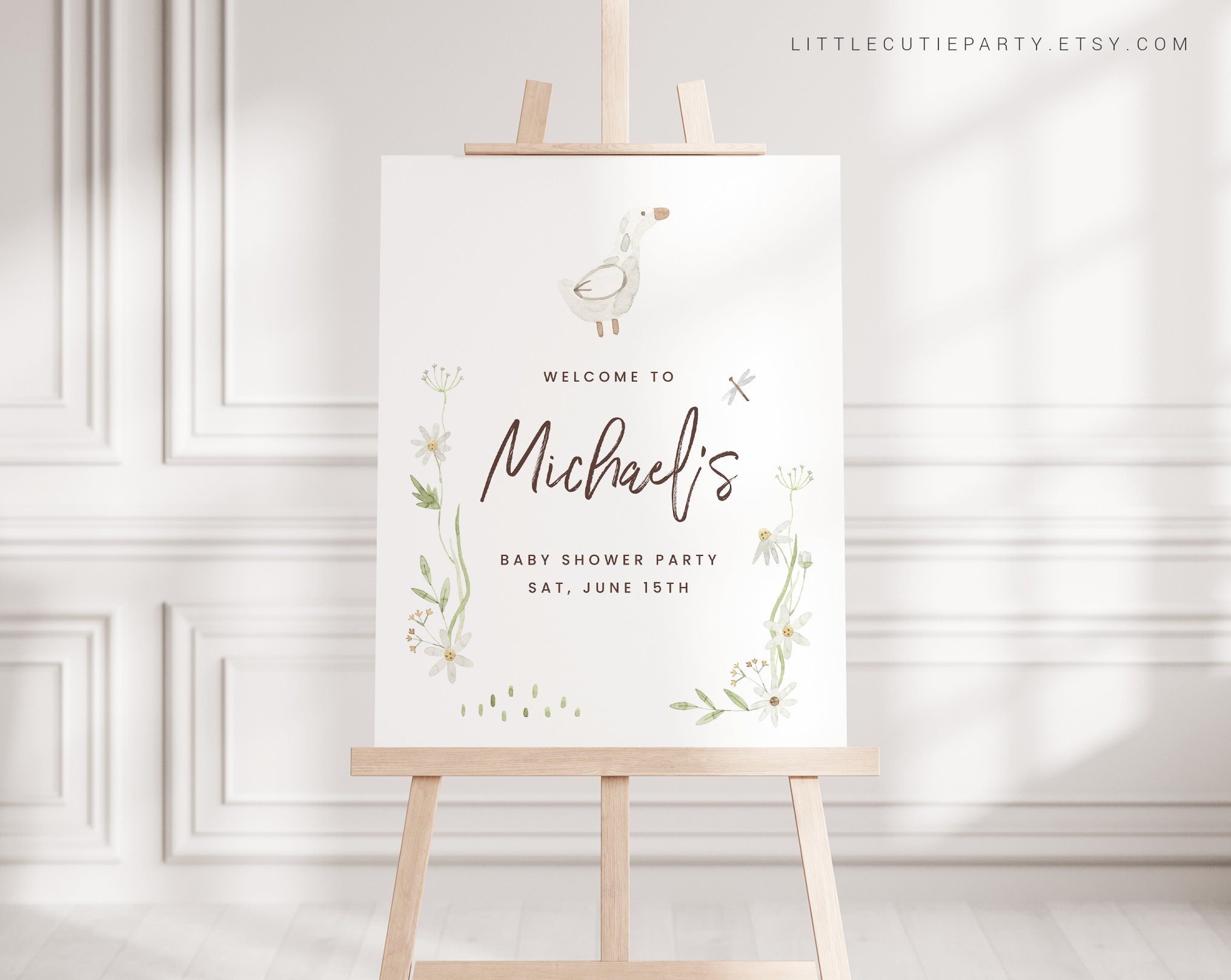 Editable Duck Baby Shower Welcome Sign, Welcome Board, Welcome Template ...