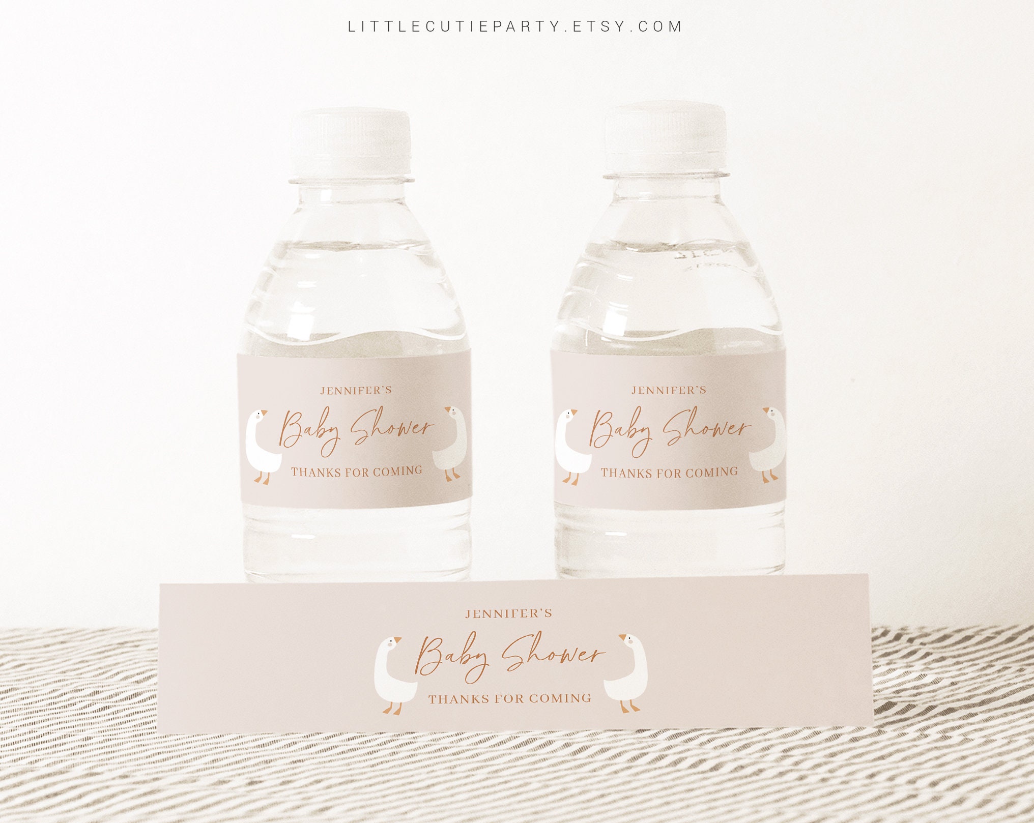 Editable Duck Water Bottle Labels, Goose Bottle Labels, Baby Shower ...