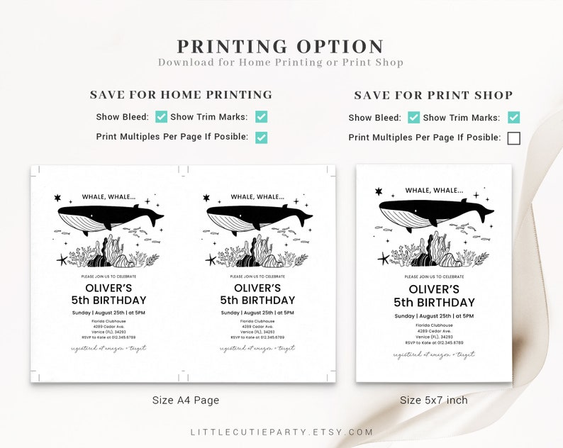 Editable Whale Birthday Invitation Orca Birthday Invitation - Etsy