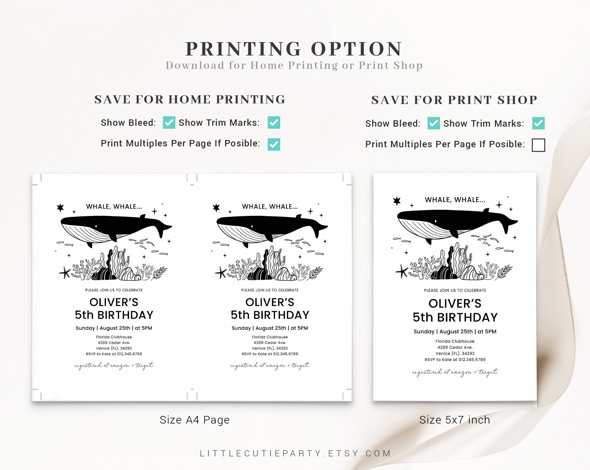 Editable Whale Birthday Invitation Orca Birthday Invitation - Etsy