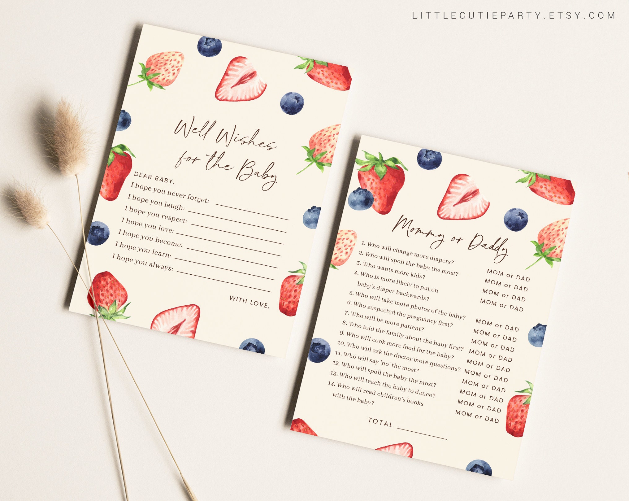 10 Editable Berry Sweet Baby Shower Games, Berry Baby Shower Games ...