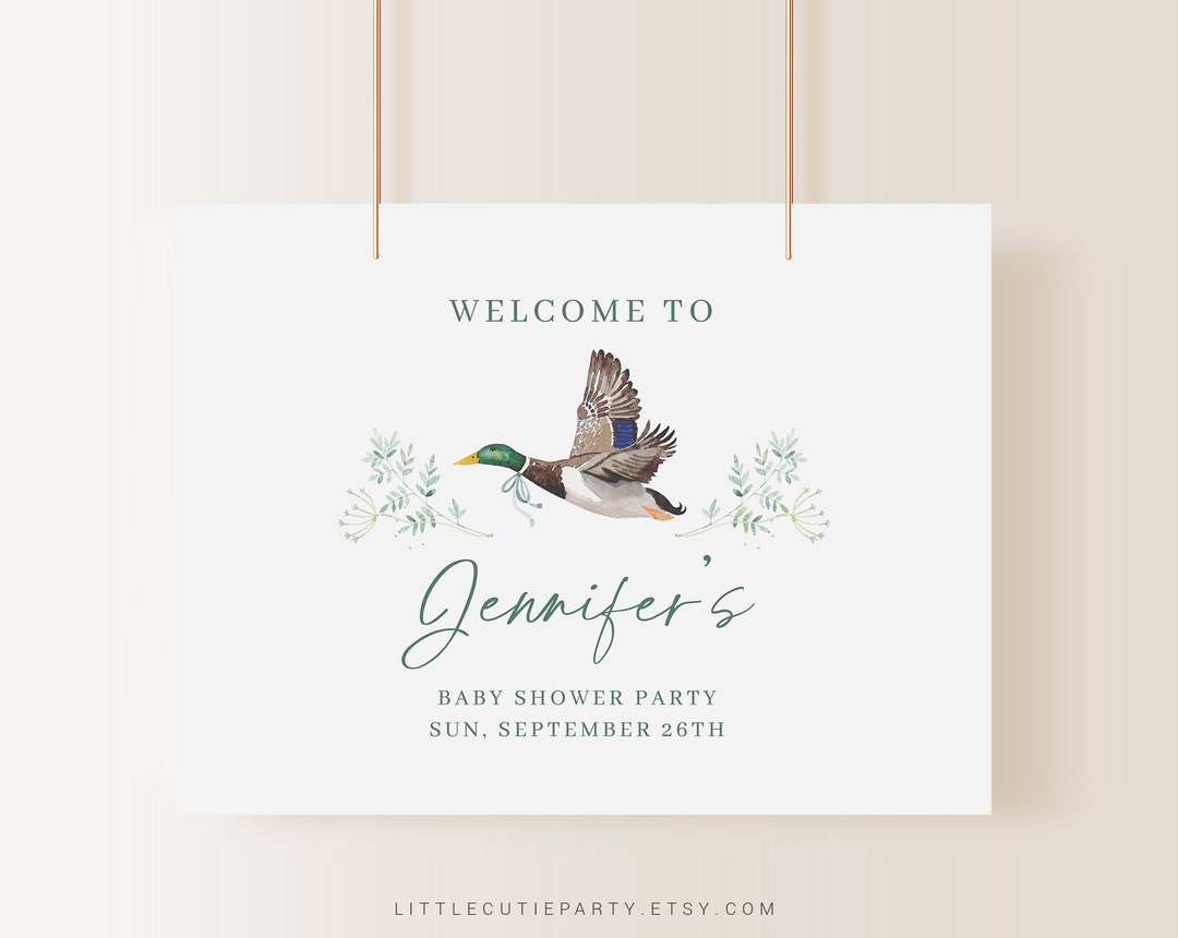 Editable Mallard Duck Baby Shower Banner Duck Backdrop Duck - Etsy