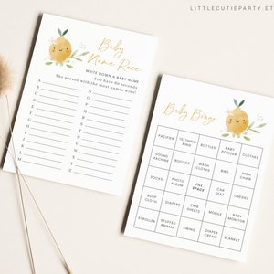10 Editable Lemon Baby Shower Games, Lemon Gender Neutral Baby Shower ...