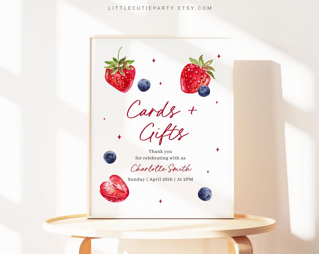 Editable Someone Berry Sweet Sign, Custom Sign Template for Baby Shower ...