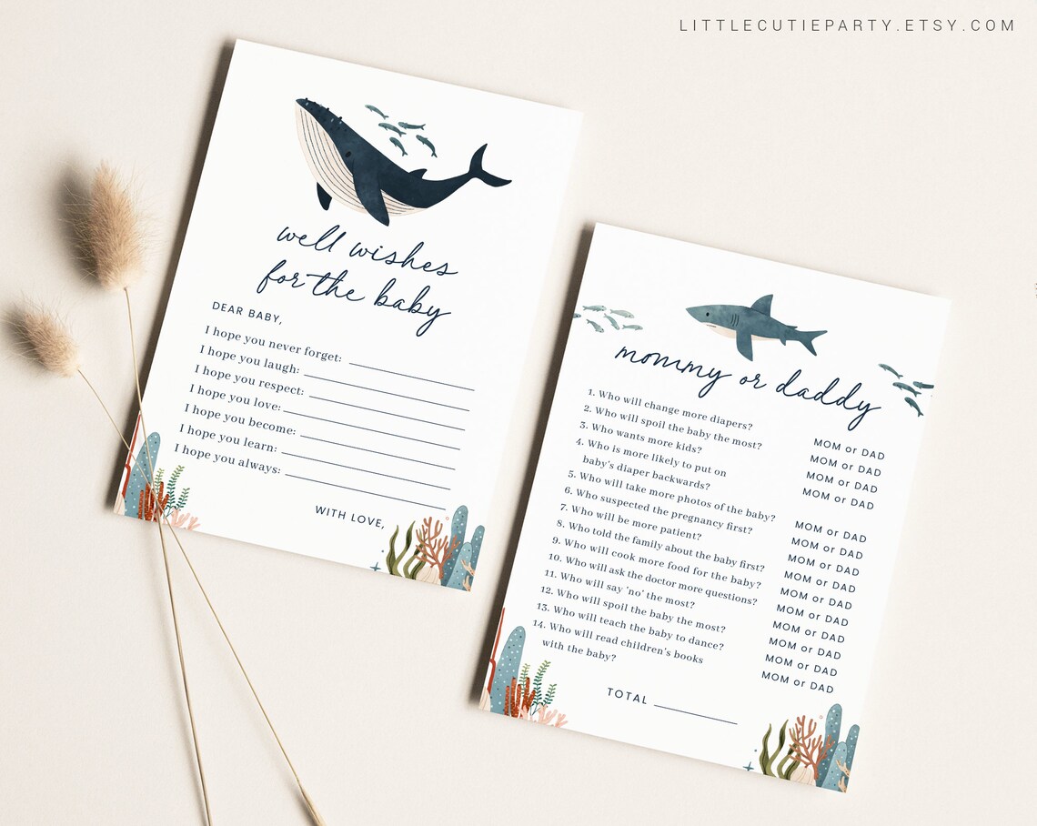 10 Editable Ocean Baby Shower Games, Under the Sea Baby Shower Games ...