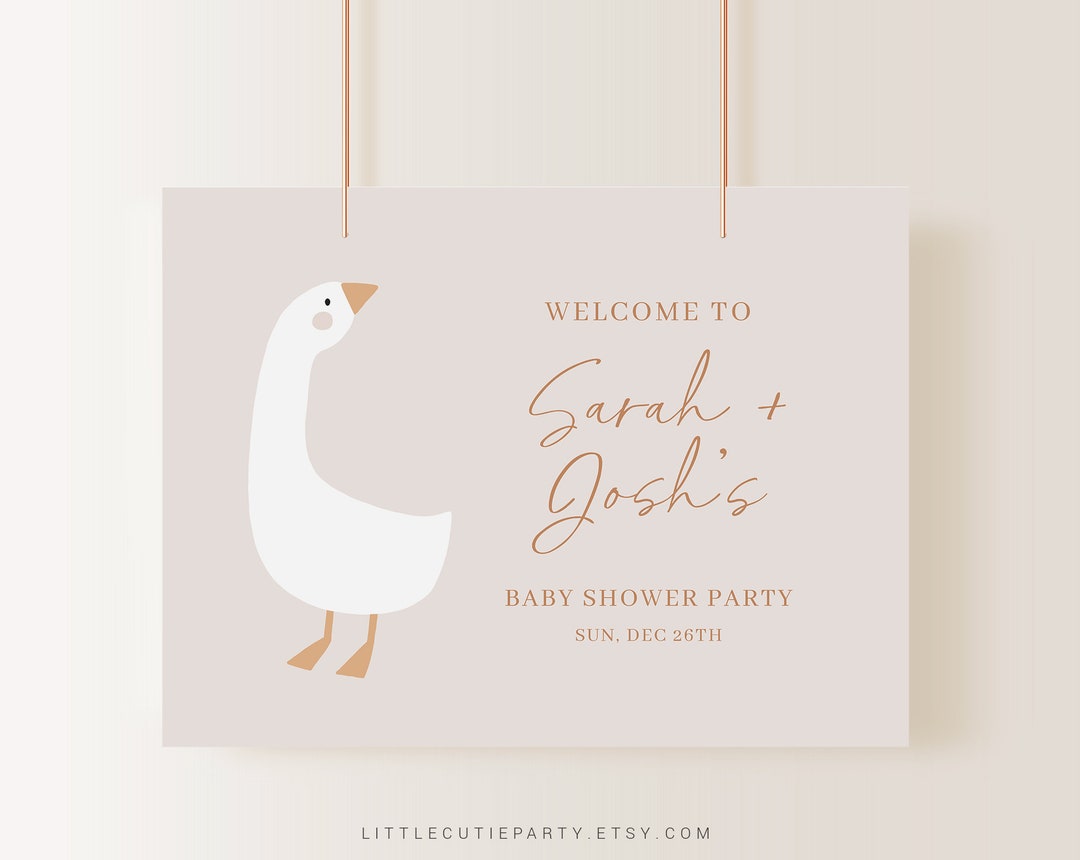 Editable Duck Baby Shower Banner, Duck Backdrop, Goose Vinyl Banner for ...