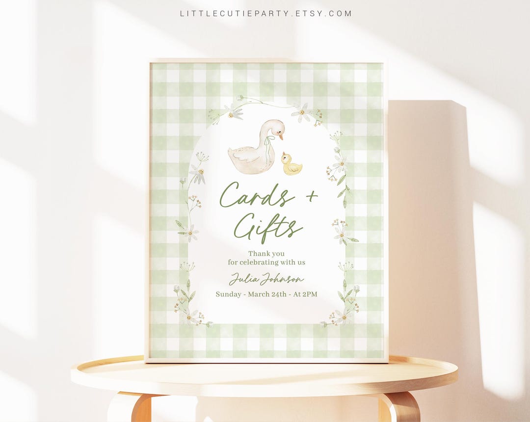 Editable Mother Goose Baby Shower Sign, Silly Goose Custom Sign ...