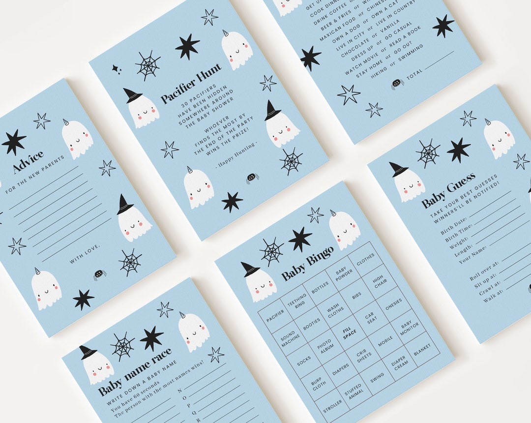 10 Editable A Little Boo is Almost Due Games, Halloween Baby Shower ...