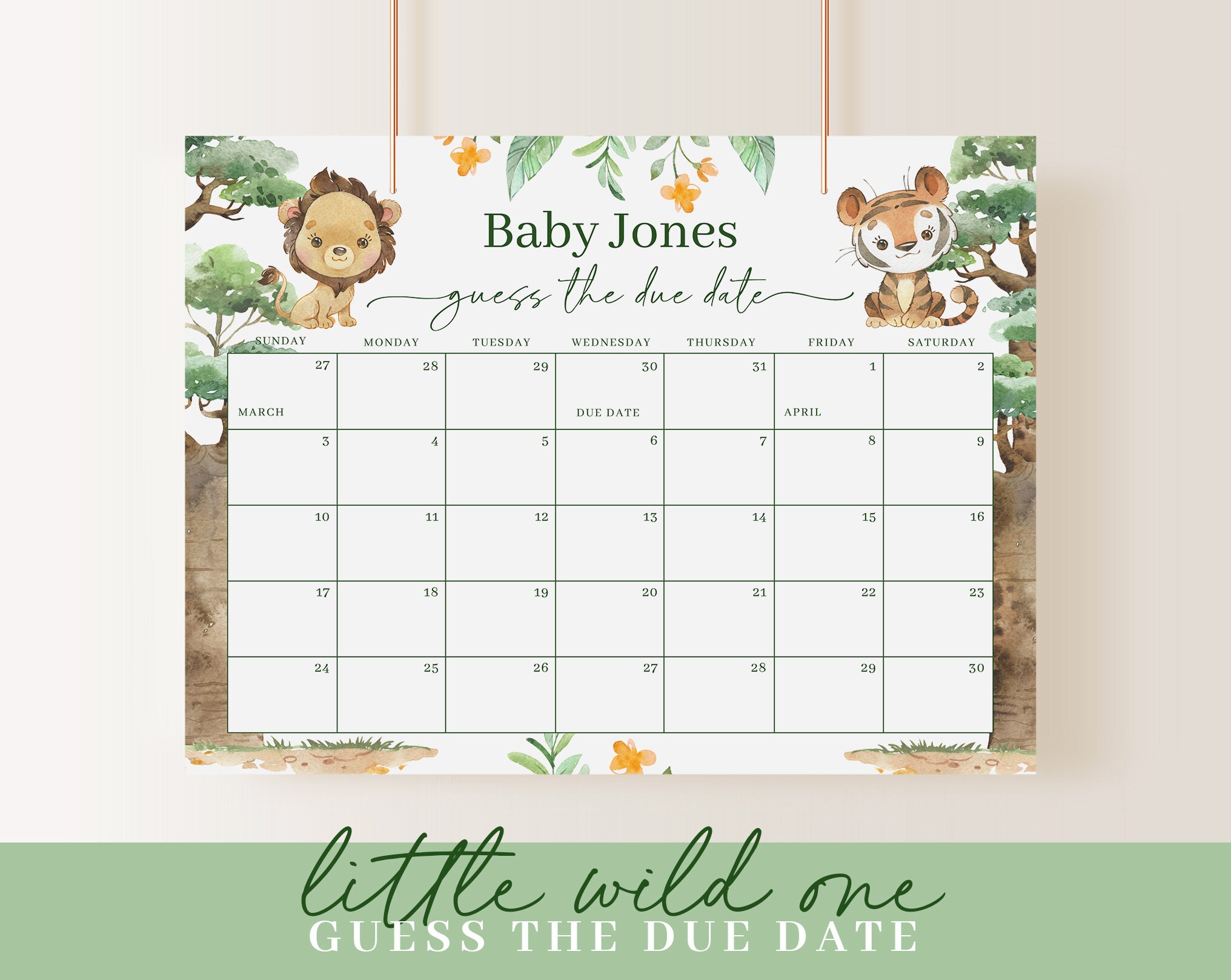 Editable Safari Bundle, Safari Baby Shower Bundle, Wild One Baby Shower ...