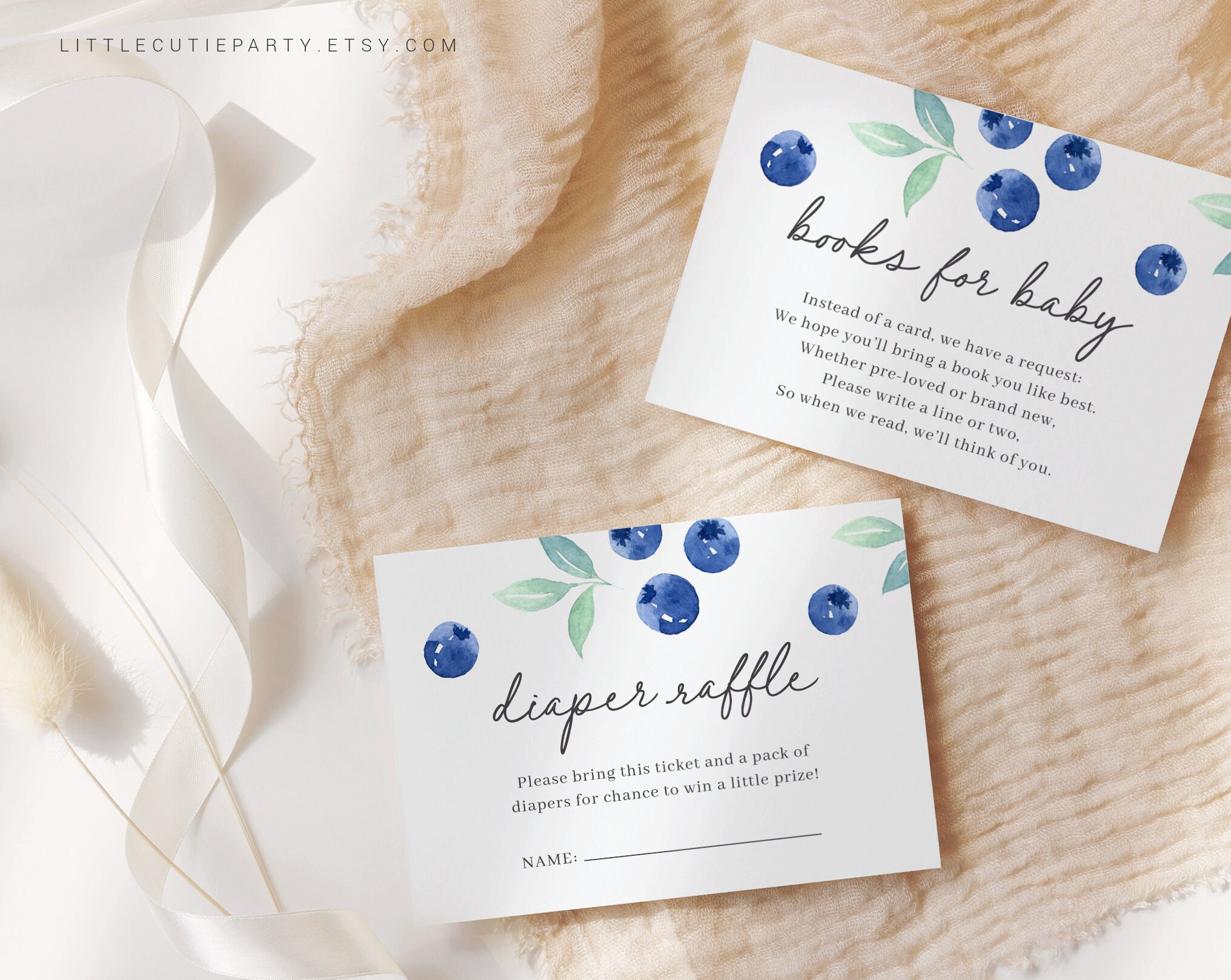 Editable Blueberry Baby Shower Invitation Set (digital Download ...