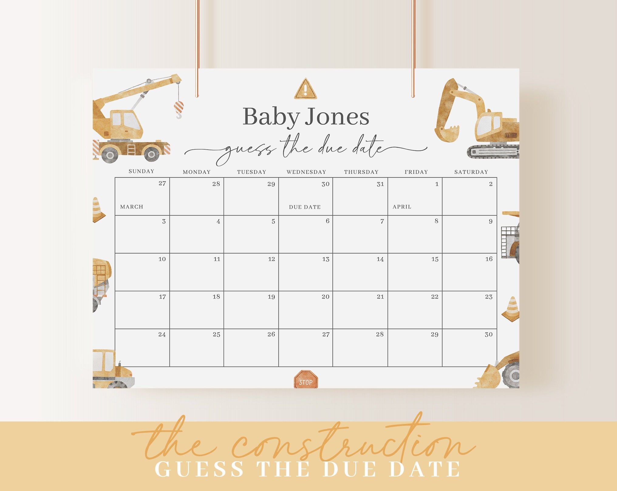 Editable Construction Baby Shower Bundle, Construction Baby Shower ...