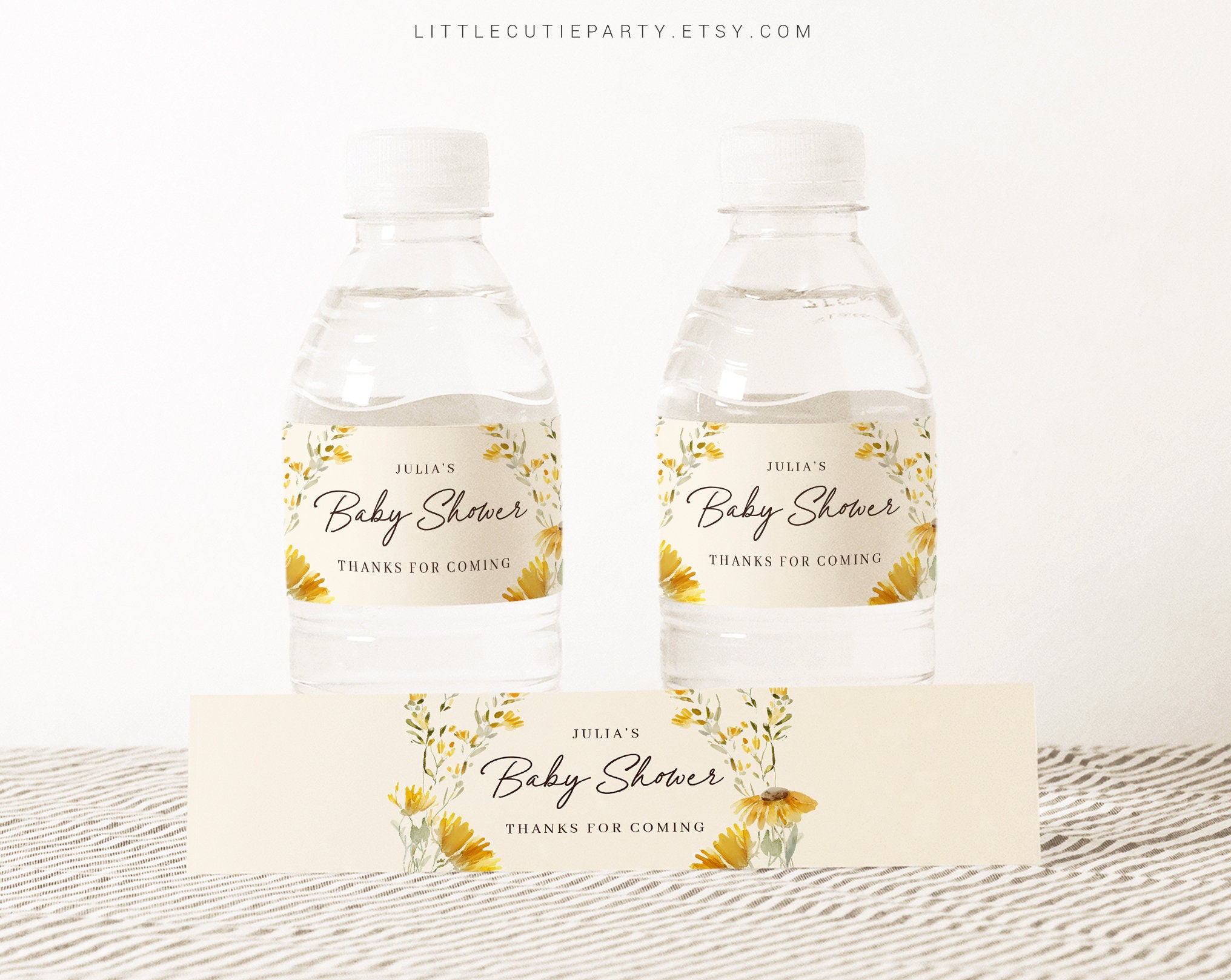 Editable Sunflower Water Bottle Labels, Sunflower Bottle Labels ...