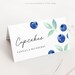 Editable Blueberry Food Labels, Food Tent Cards, Food Tags, Folded Food ...