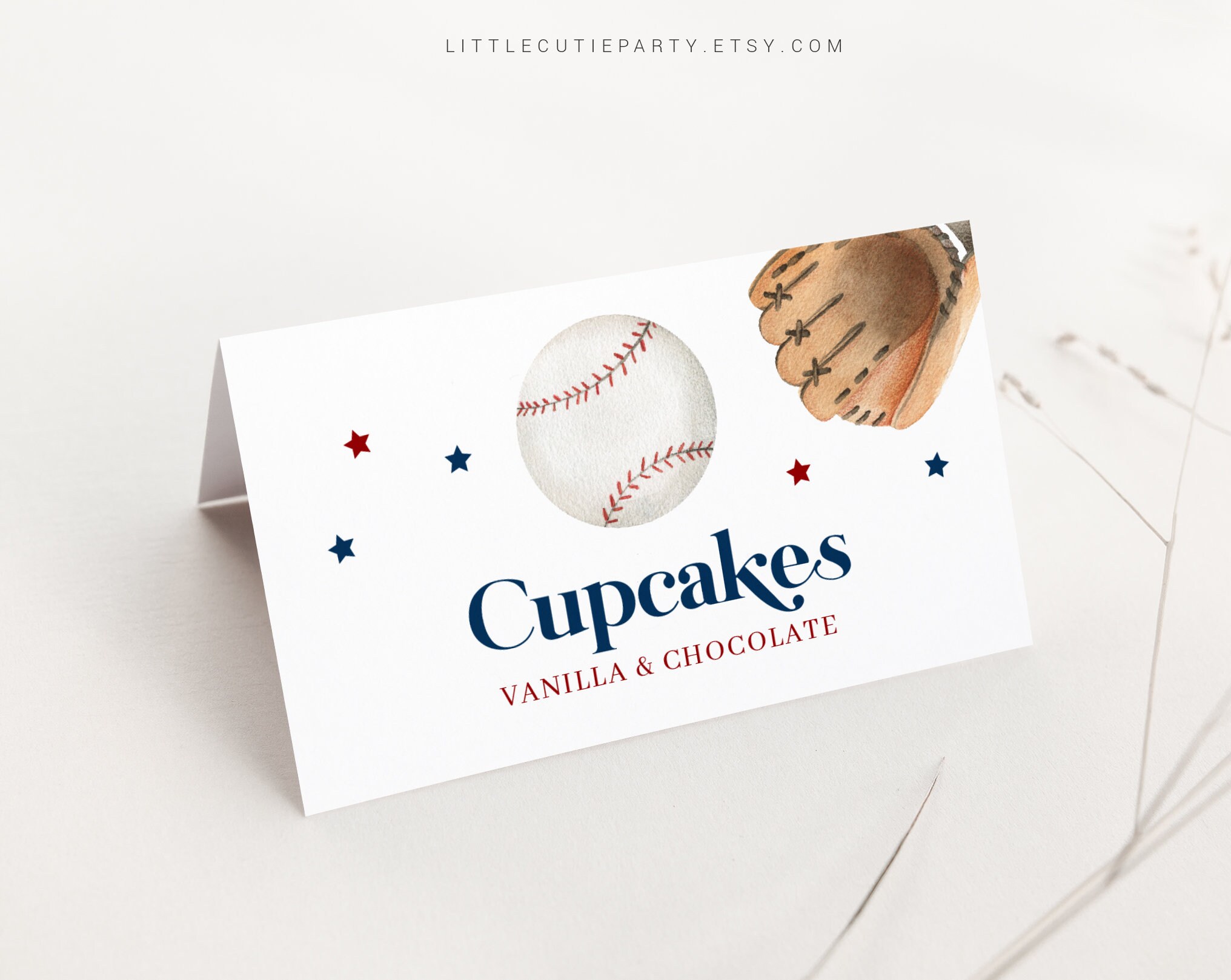 Editable Baseball Food Labels, Food Tent Cards, Folded Food Cards for ...