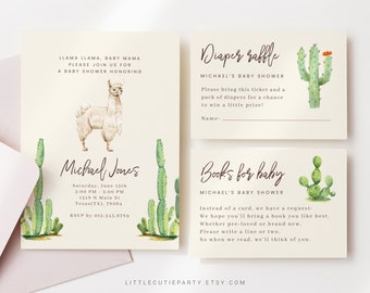 Editable Llama Baby Shower Invitation - Etsy
