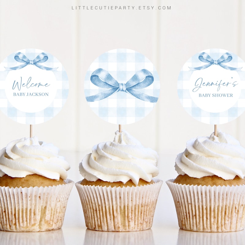 Blue Cupcake Toppers - Etsy