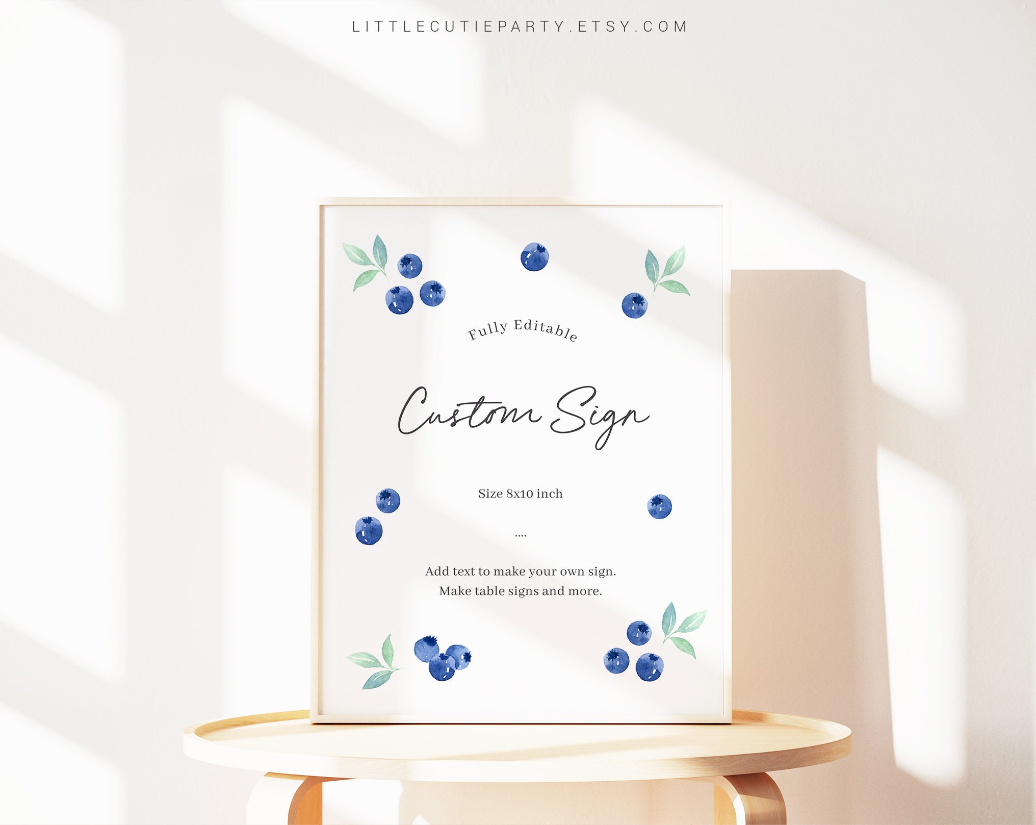 Editable Blueberry Baby Shower Sign, Berry Baby Shower Sign, Party Sign ...