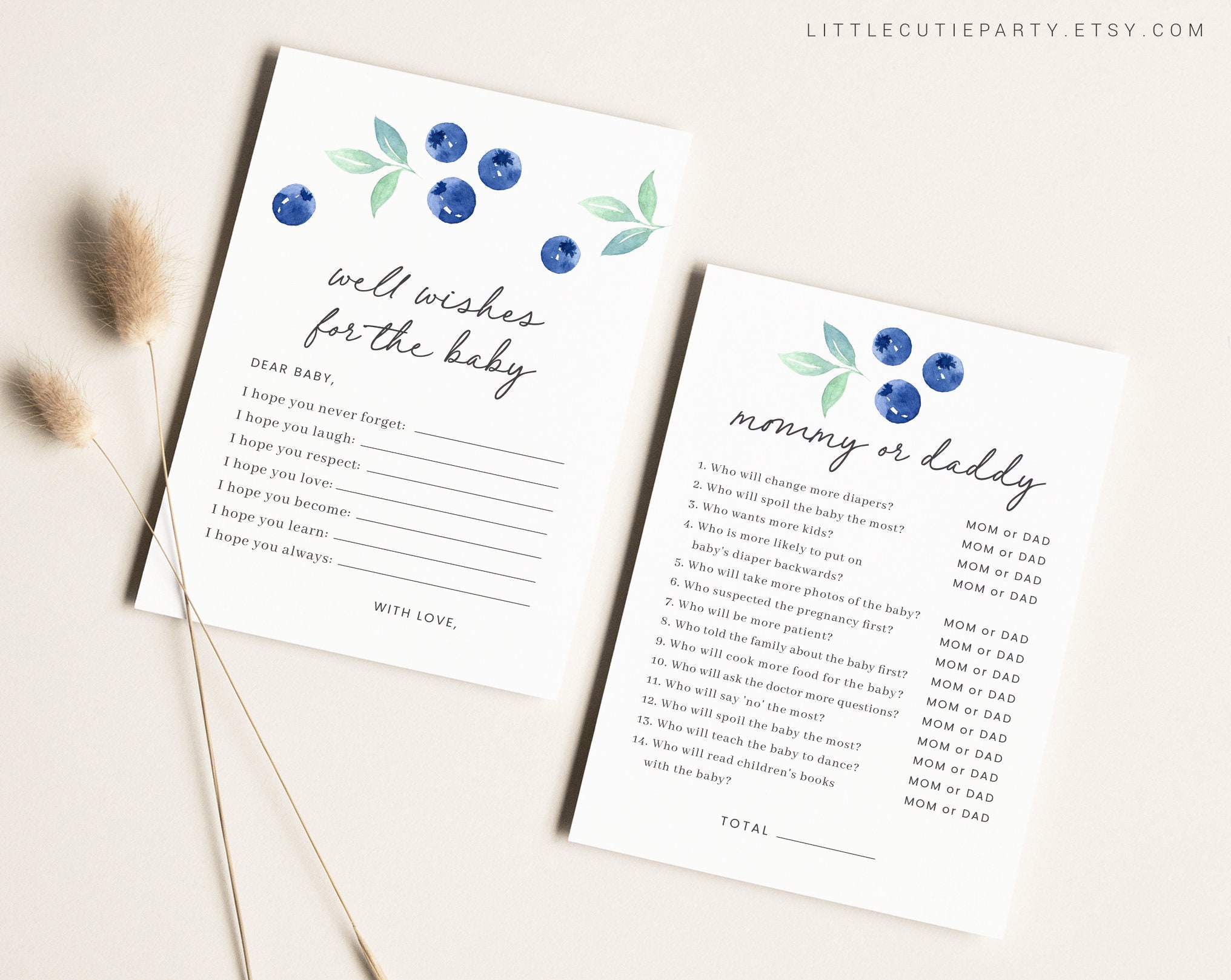 10 Editable Blueberry Baby Shower Games, Berry Sweet Baby Shower Games ...