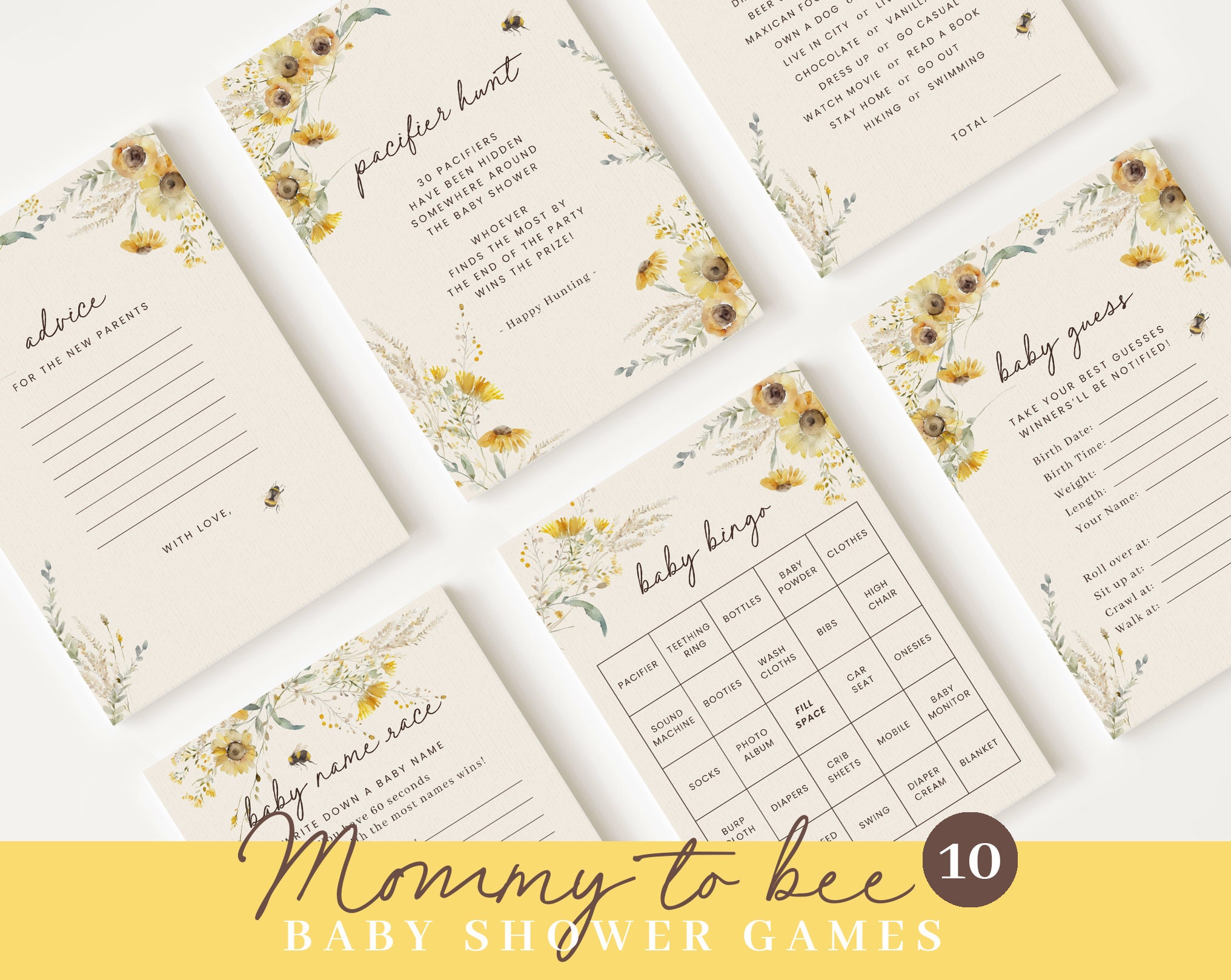 Editable Mommy to Bee Baby Shower Bundle Mama to Bee - Etsy